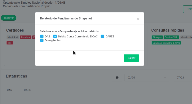 Relatório de Pendências Excel – Central de Ajuda Fiscontech
