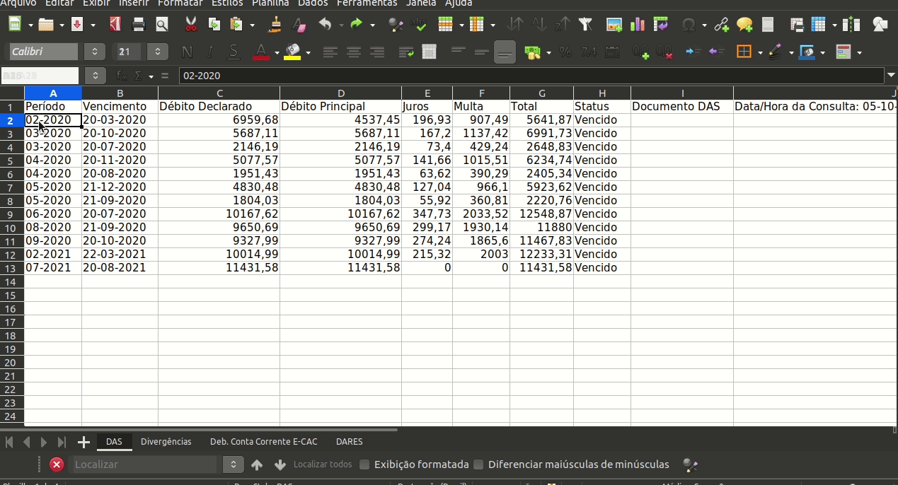 Relatório de Pendências Excel – Central de Ajuda Fiscontech